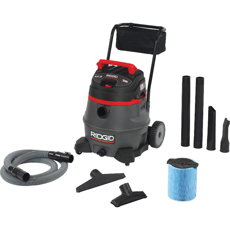 Ridgid NXT Industrial Vacuum with Cart, Wet-Dry, 6 HP, 14 US Gal ...